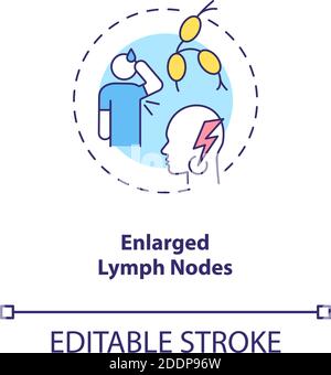swollen lymph nodes disease symptom isometric icon vector illustration ...