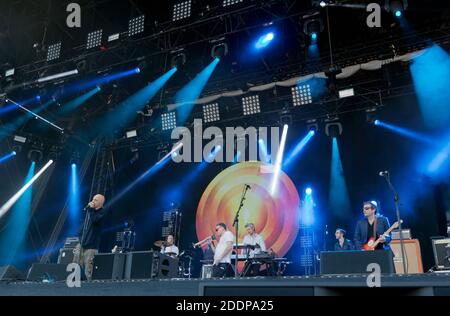 Tim Booth, of the English rock band James, performs during the Corona ...