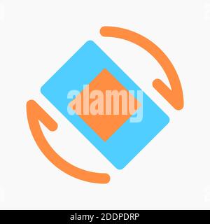 Rotate phone icon for switch orientation button interface isolated on ...