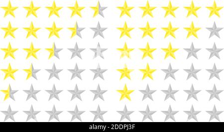 Golden star rating icon. Half stars. Isolated badge set. Quality ...