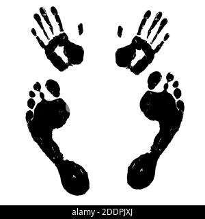 Vector Black Handprint isolated on white background. Education, school ...