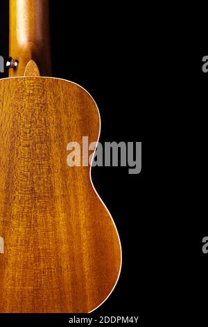 Brown guitar ukulele back view silouette close up Stock Photo - Alamy