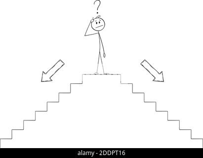 Choose Your Direction, Vector Cartoon Stick Figure Illustration Stock ...