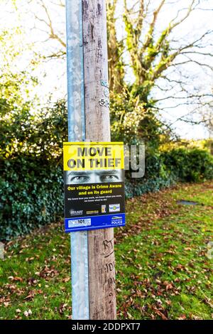 Move on thief sign, signs of visible security, Lincolnshire police sign ...