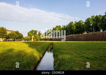 Lucca, Italy - July 9, 2017: Canal in the Park outside of the City ...