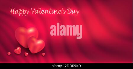 happy valentines day greeting card heart lovely vector illustration red ...