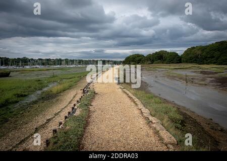 Walk along the Solent river by Lymington in Hampshire Stock Photo - Alamy