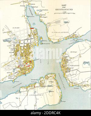 Kristiansund map 1911 Stock Photo - Alamy