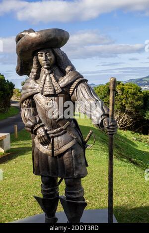Statue Of D. Afonso VI Second King of Portugal On Monte Brasil Stock ...