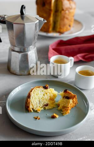 Panettone Christmas Cake. Italian sweet bread isolated on the white ...