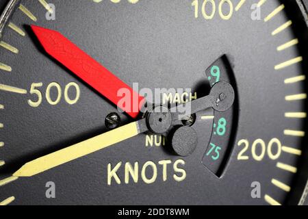 analogue airspeed indicator of jet aircraft Stock Photo - Alamy