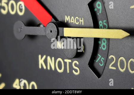 analogue airspeed indicator of jet aircraft Stock Photo - Alamy