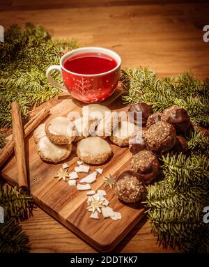 Homemade sugar-free mulled wine with chili and clementines. Photo ...