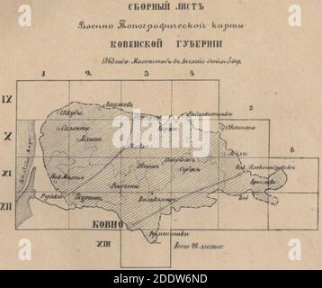 Kovno Governorate Shubert map 3v 00 index map Stock Photo - Alamy
