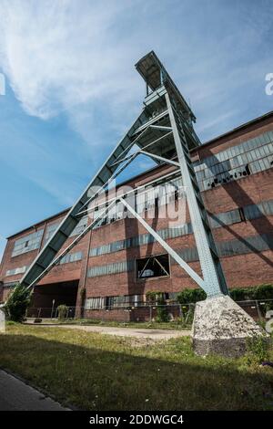 lift tower of a historic coalmine Stock Photo - Alamy