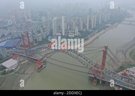 Wuhan, China. 26th Nov, 2020. The 7th Hanjiang bridge successfully ...