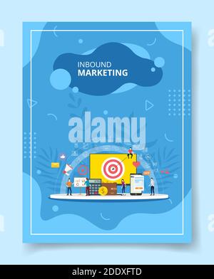Digital Inbound Marketing Web Banner with Vector Icons - CTA, Growth ...