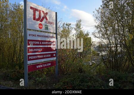Main Entrance to TJX Europe Processing Centre at Lymedale Business Park ...