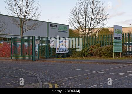 The main entrance to the Asda Distribution Centre Depot at Lymedale ...