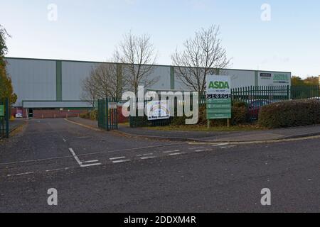 The main entrance to the Asda Distribution Centre Depot at Lymedale ...