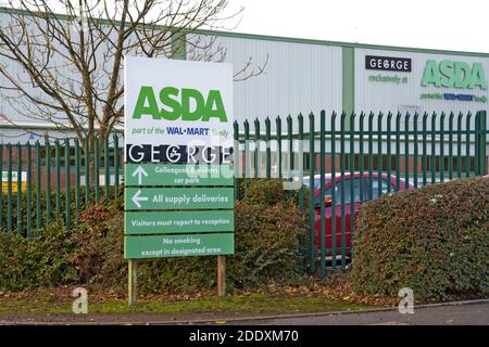 The main entrance to the Asda Distribution Centre Depot at Lymedale ...