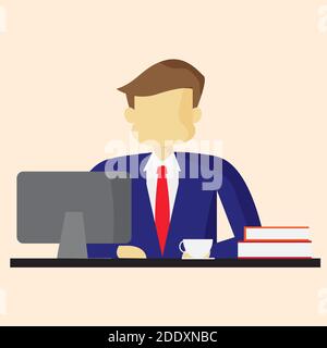 young man in the workplace office Stock Vector Image & Art - Alamy