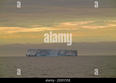 Antarctic square iceberg landscape at dusk Stock Photo - Alamy