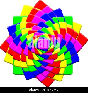 3D bright colours - swirling 3D squares Stock Photo - Alamy