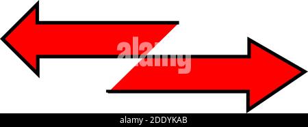 Double arrows with red lines pointing in both directions and a white ...