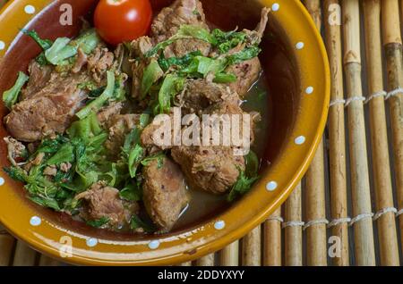 Romazava - national dish of Madagascar, consisting of greens, zebu meat ...