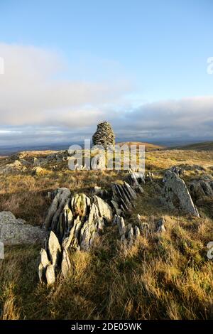 Summit cairn on Selside Fell, Mardale Common, Lake District National ...