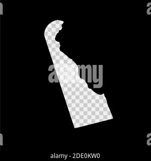 Delaware map. Us state poster with colored regions. Old grunge texture ...