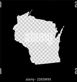 Wisconsin map. Poster with map of the us state in retro color palette ...