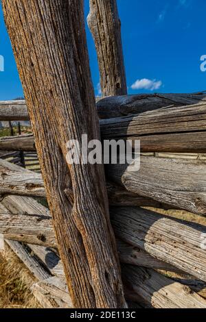 Corral at the historic Ewing-Snell Ranch at Bighorn Canyon National ...