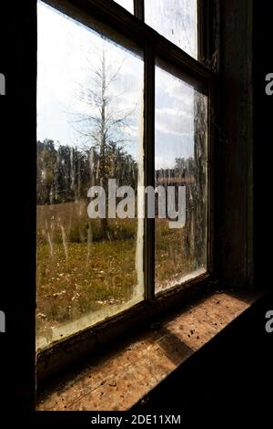 Window in ranch house at Caroline Lockhart Historic Ranch Site in ...