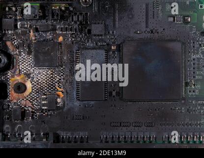 Burnt Circuit Board Stock Photo - Alamy