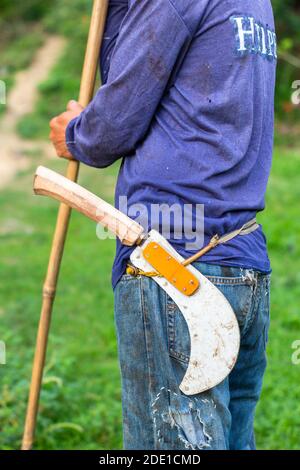 A farm worker with his bolo farm blade in Batangas, Philippines Stock ...