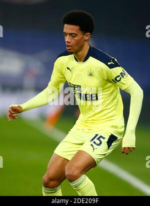 Newcastle United's Jamal Lewis during the pre-match warm-up during ...