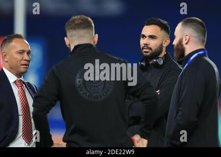 Adrian Lamb Head Coach of Wigan Warriors inspects the pitch with his ...
