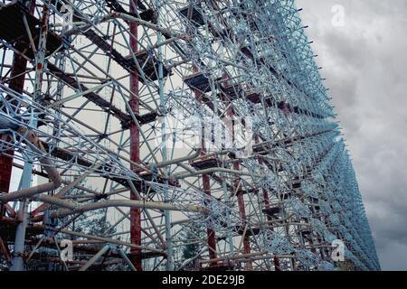 old OTH radar missile system defense geometric pattern structure viewed ...