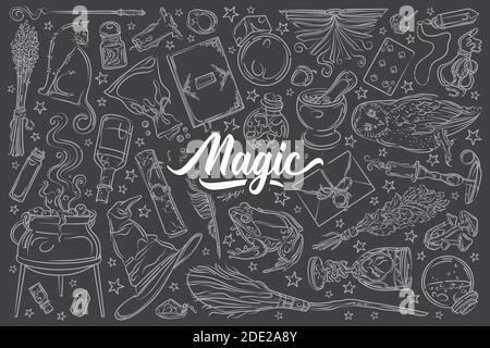 Hand drawn magic tools Stock Vector Image & Art - Alamy