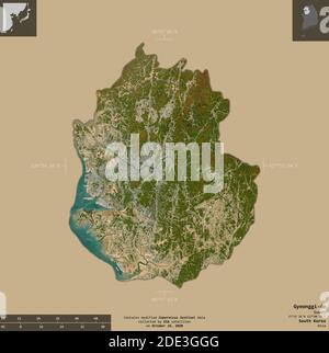 Gyeonggi-do, province of South Korea. High resolution satellite map ...