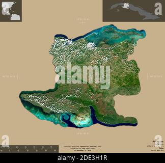 Matanzas, province of Cuba. High resolution satellite map. Locations of ...
