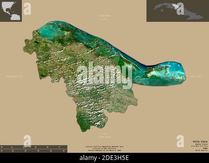 Villa Clara, province of Cuba. High resolution satellite map Stock ...