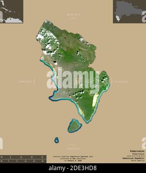 Pedernales, province of Dominican Republic. High resolution satellite ...