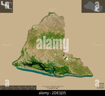 Usulutan, department of El Salvador. High resolution satellite map ...