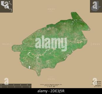 El Progreso, department of Guatemala. High resolution satellite map ...