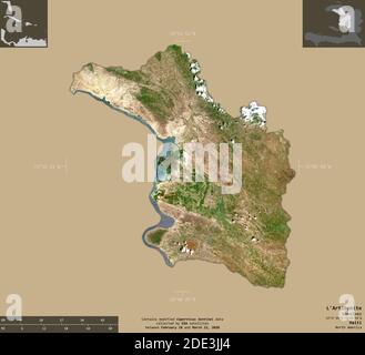 L'Artibonite, department of Haiti. High resolution satellite map ...