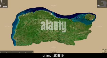 Grand'Anse, department of Haiti. High resolution satellite map ...