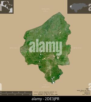 Copan, department of Honduras. High resolution satellite map Stock ...